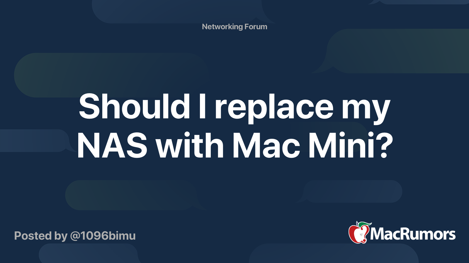 Should I replace my NAS with Mac Mini? | MacRumors Forums