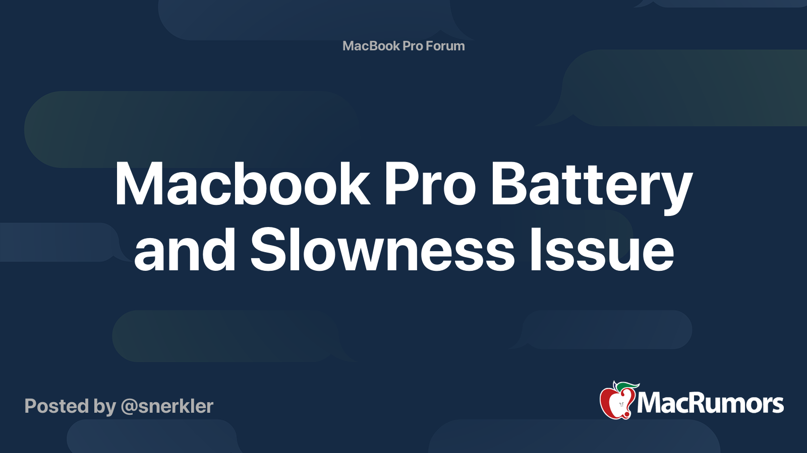 Macbook Pro Battery and Slowness Issue | MacRumors Forums
