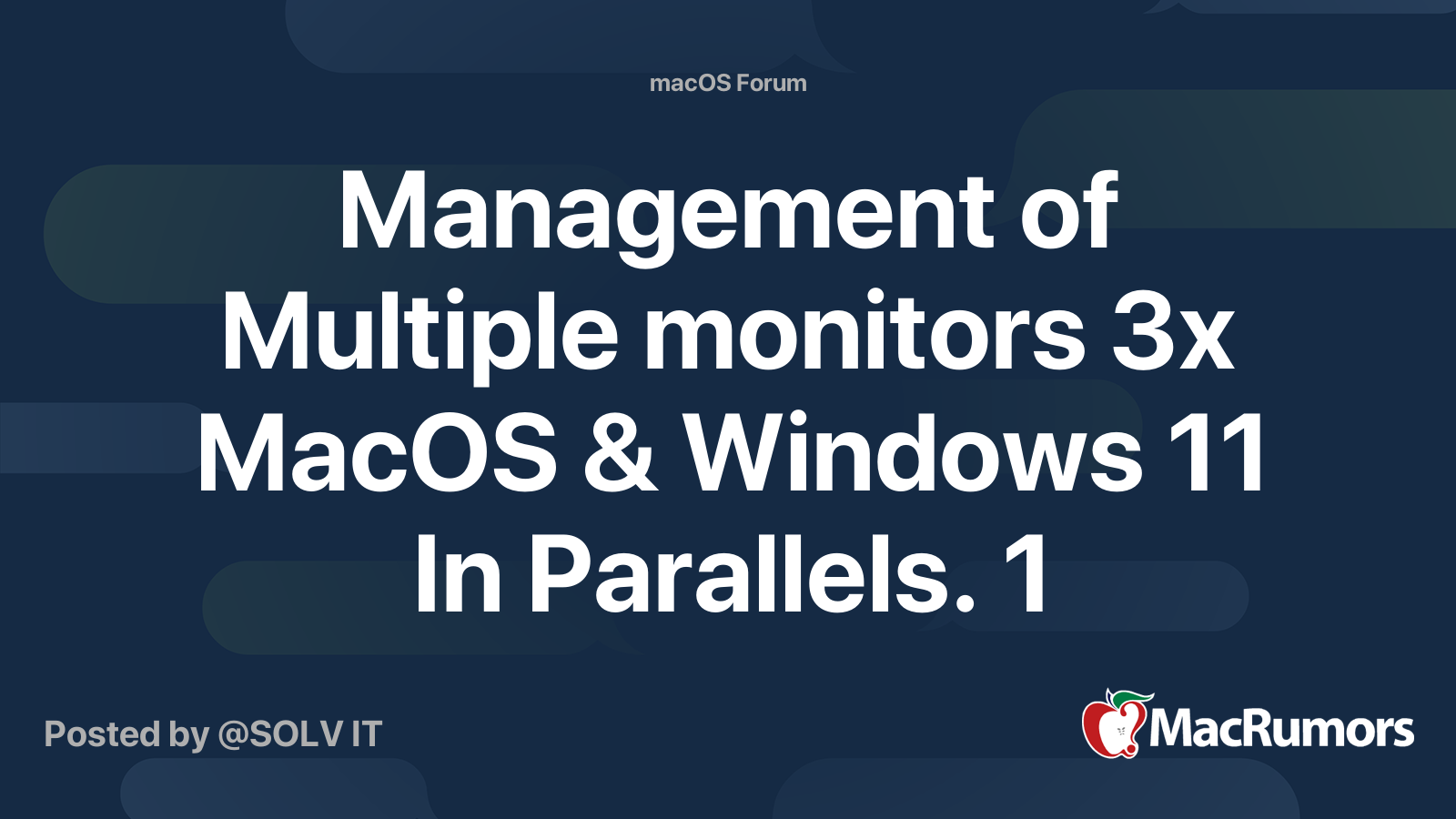 Management of Multiple monitors 3x MacOS & Windows 11 In Parallels. 1 Monitor MacOS other 2 ...