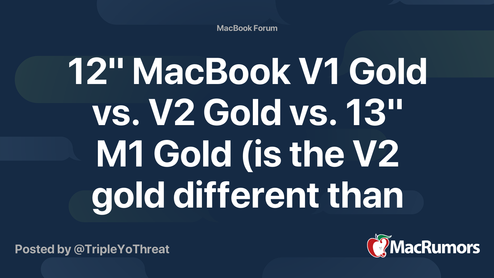 12" MacBook V1 Gold vs. V2 Gold vs. 13" M1 Gold (is the V2 gold different than the M1 Gold ...