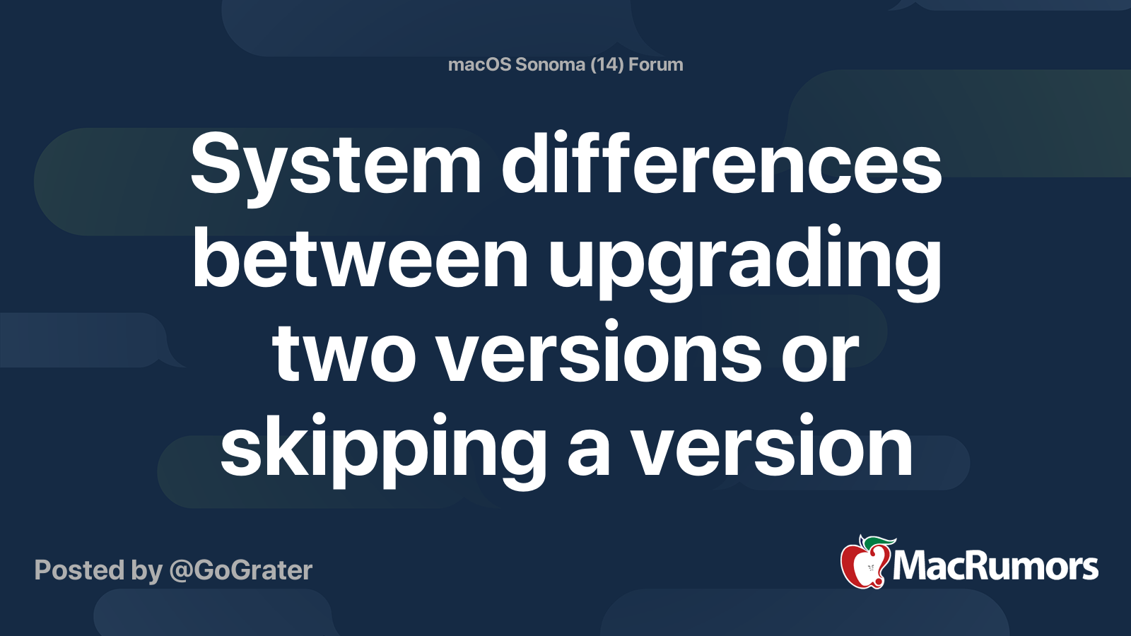 System differences between upgrading two versions or skipping a version | MacRumors Forums