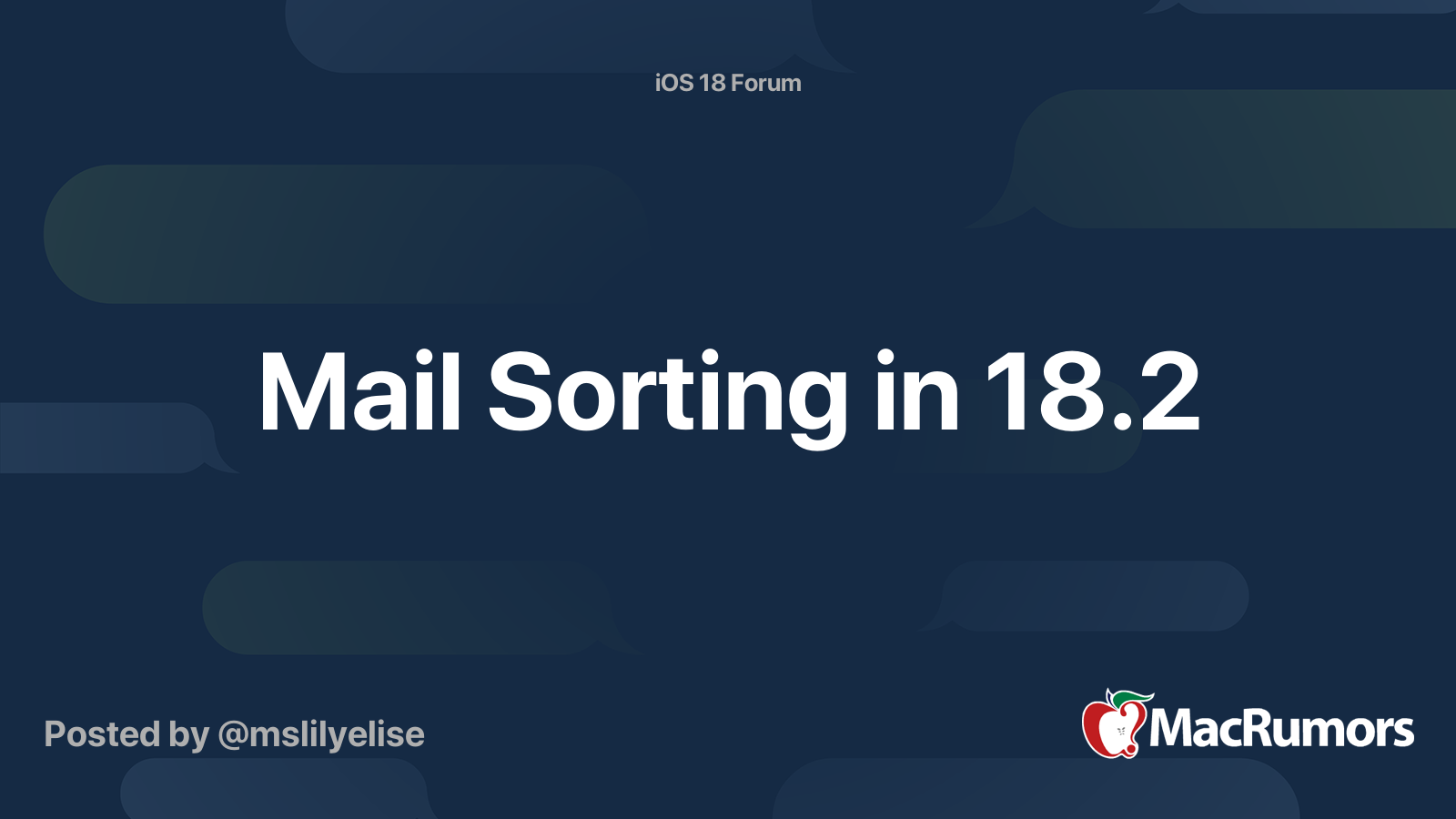 Mail Sorting in 18.2 | MacRumors Forums