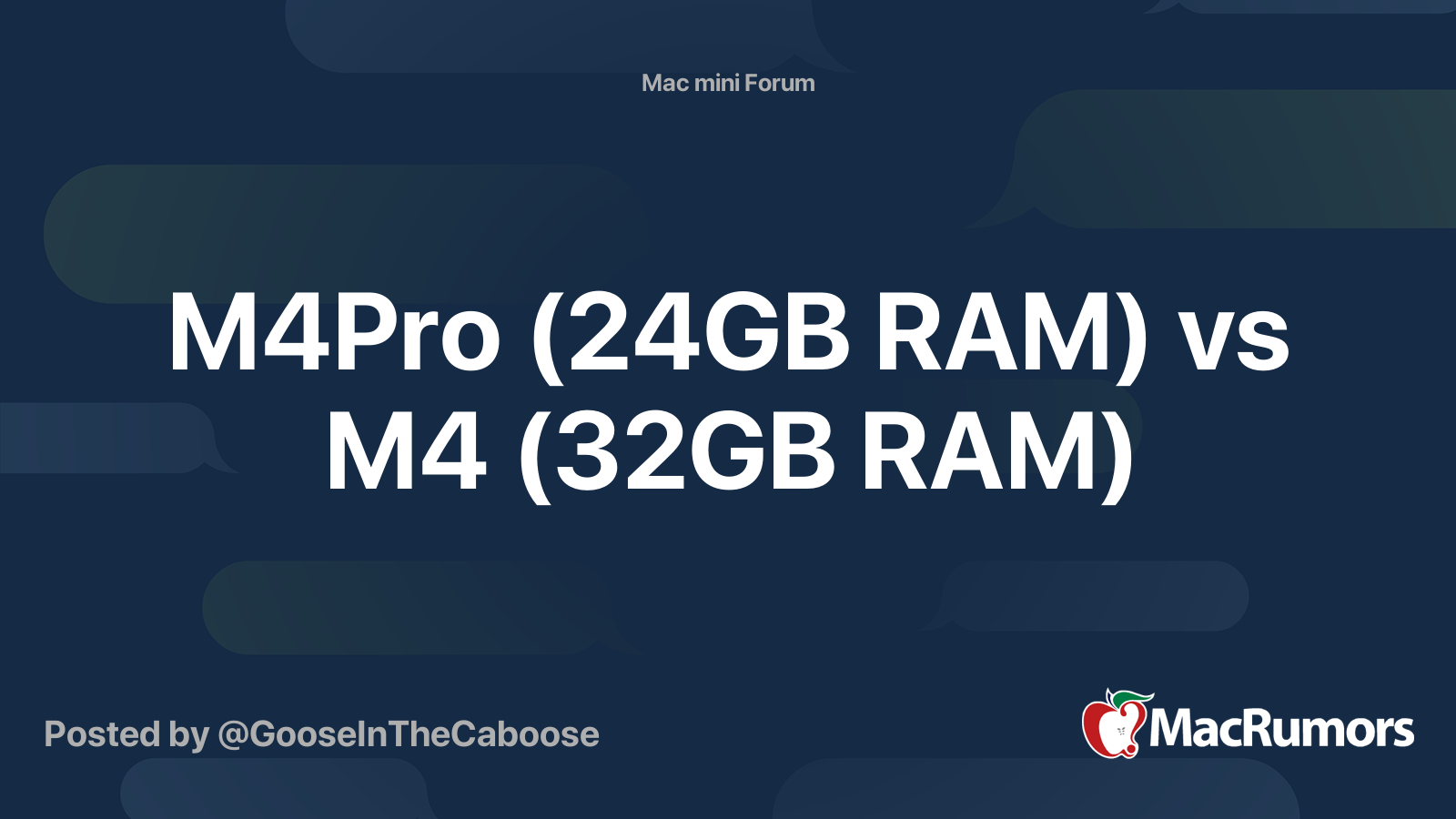 M4Pro (24GB RAM) vs M4 (32GB RAM) | MacRumors Forums