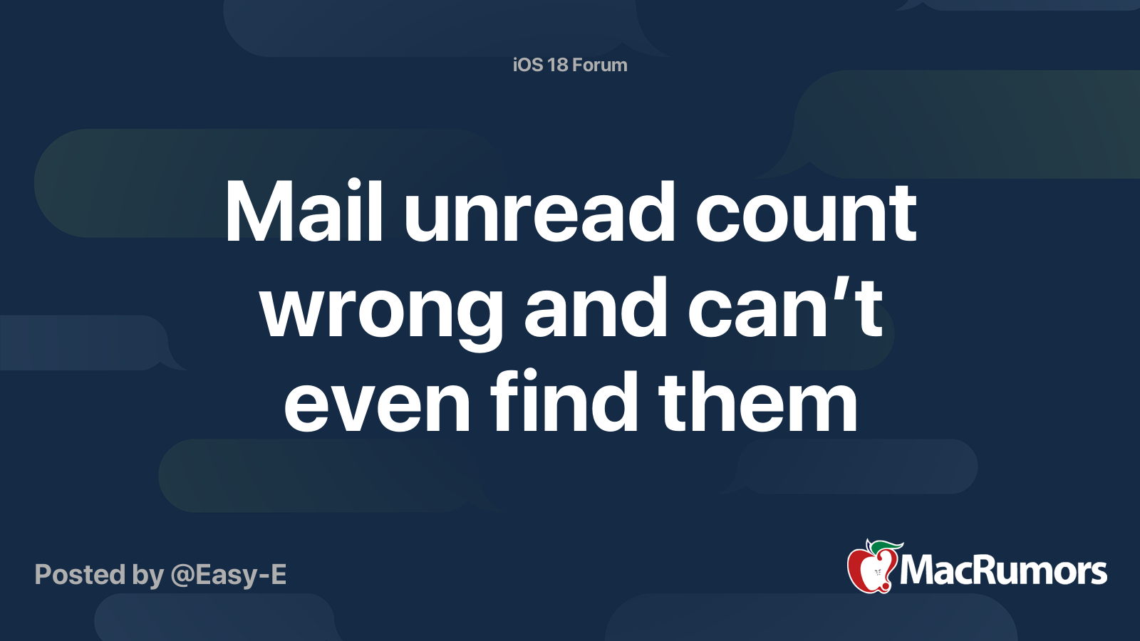 Mail unread count wrong and can’t even find them | MacRumors Forums