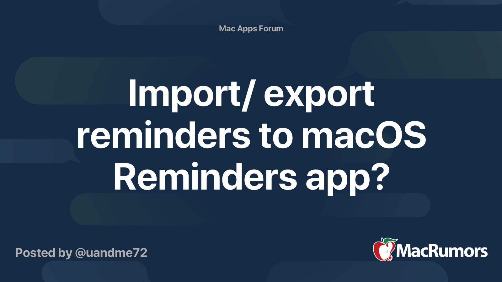 Import/ export reminders to macOS Reminders app? | MacRumors Forums