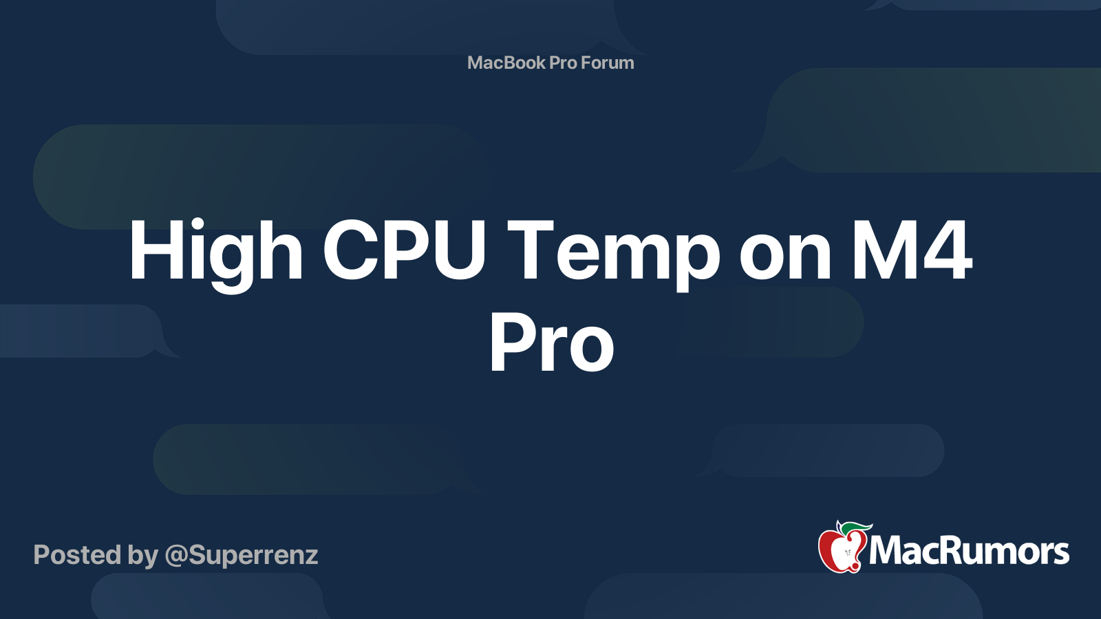 High CPU Temp on M4 Pro | MacRumors Forums
