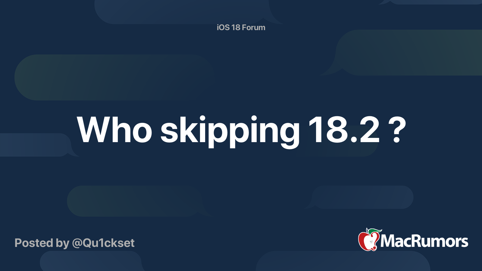 Who skipping 18.2 ? | MacRumors Forums