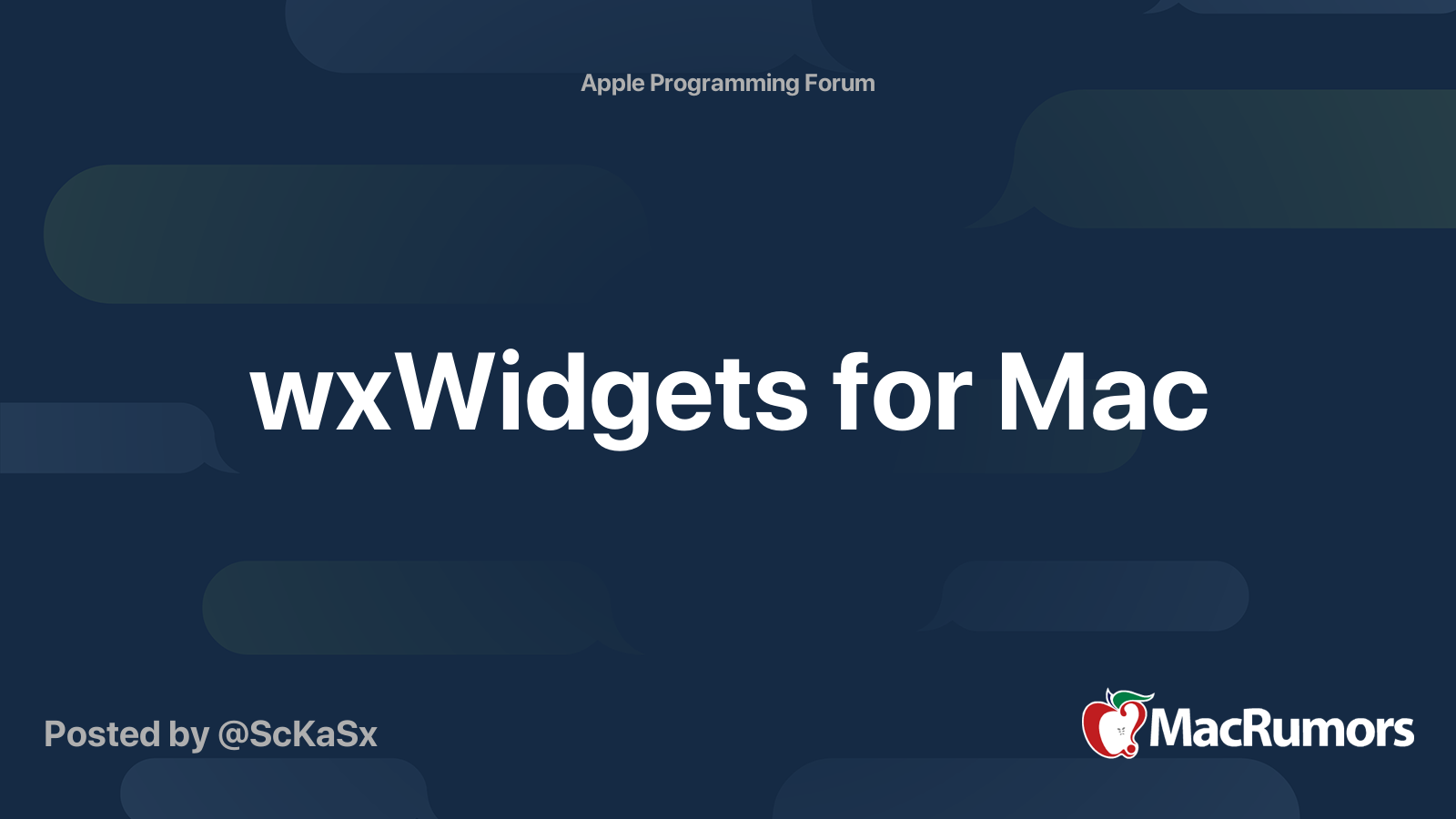 wxWidgets for Mac | MacRumors Forums