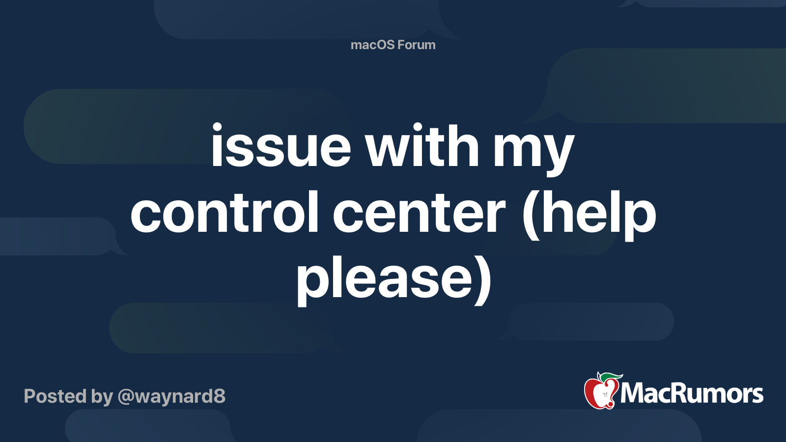 issue with my control center (help please) | MacRumors Forums