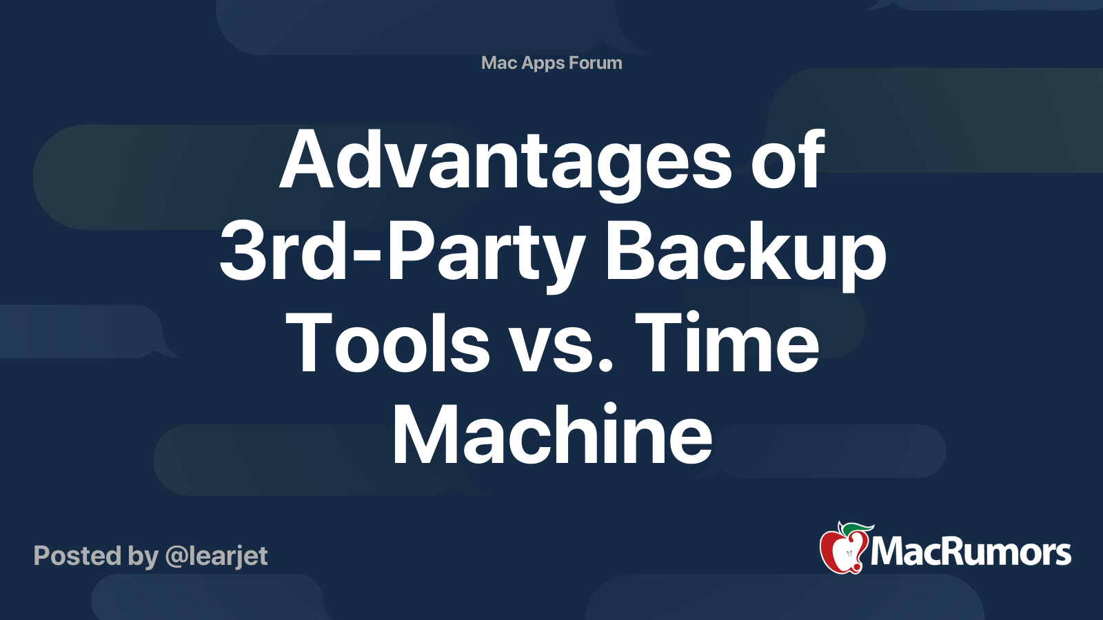 Advantages of 3rd-Party Backup Tools vs. Time Machine | MacRumors Forums