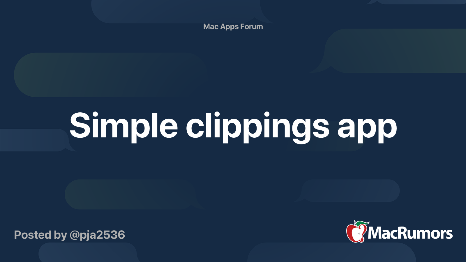 Simple clippings app | MacRumors Forums