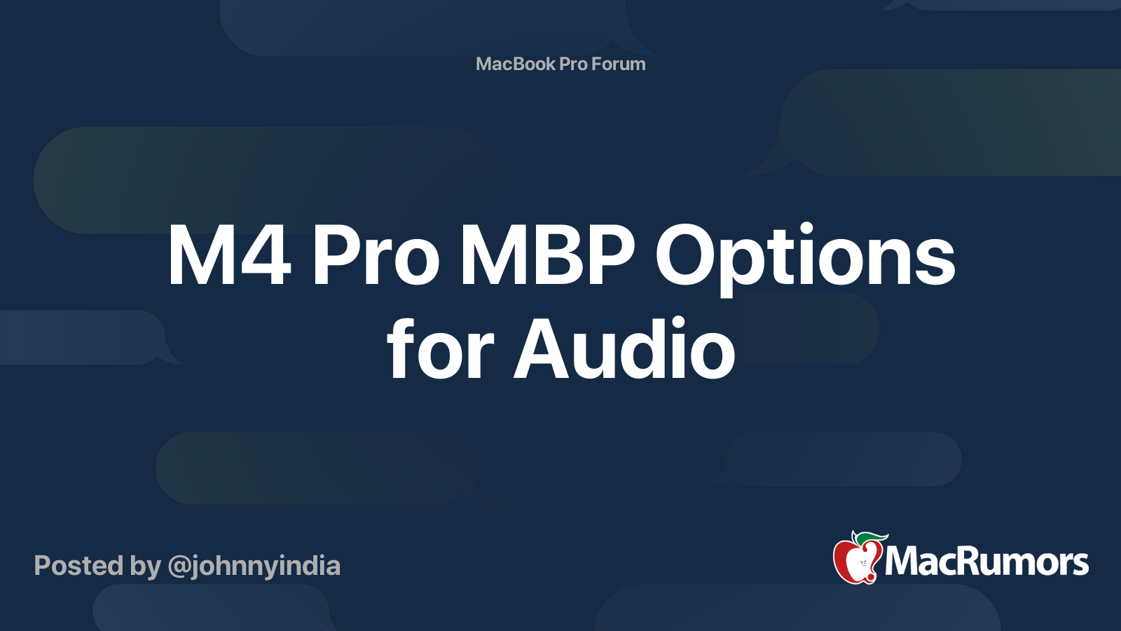 M4 Pro MBP Options for Audio | MacRumors Forums