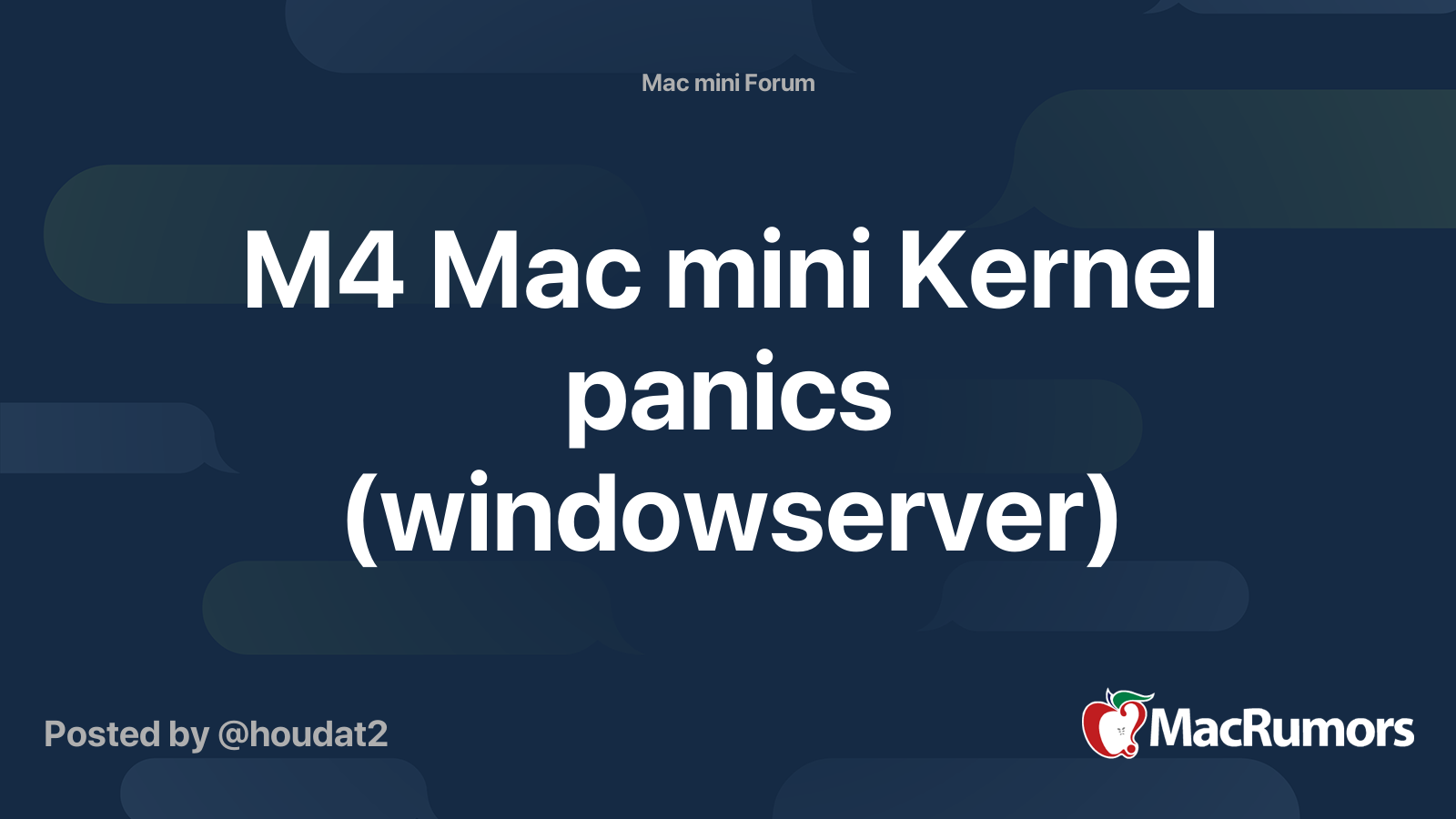 M4 Mac mini Kernel panics (windowserver) | MacRumors Forums