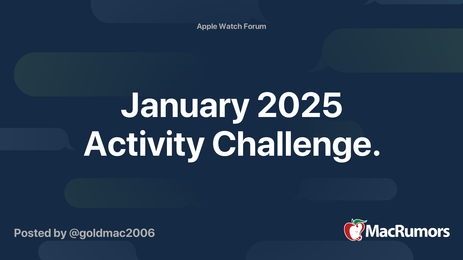 January 2025 Activity Challenge. | MacRumors Forums