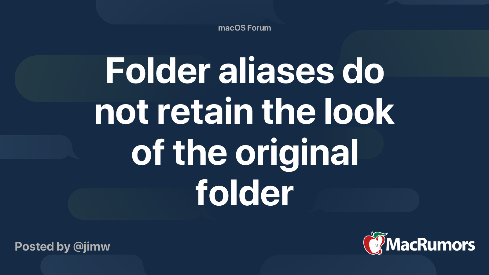 Folder aliases do not retain the look of the original folder | MacRumors Forums