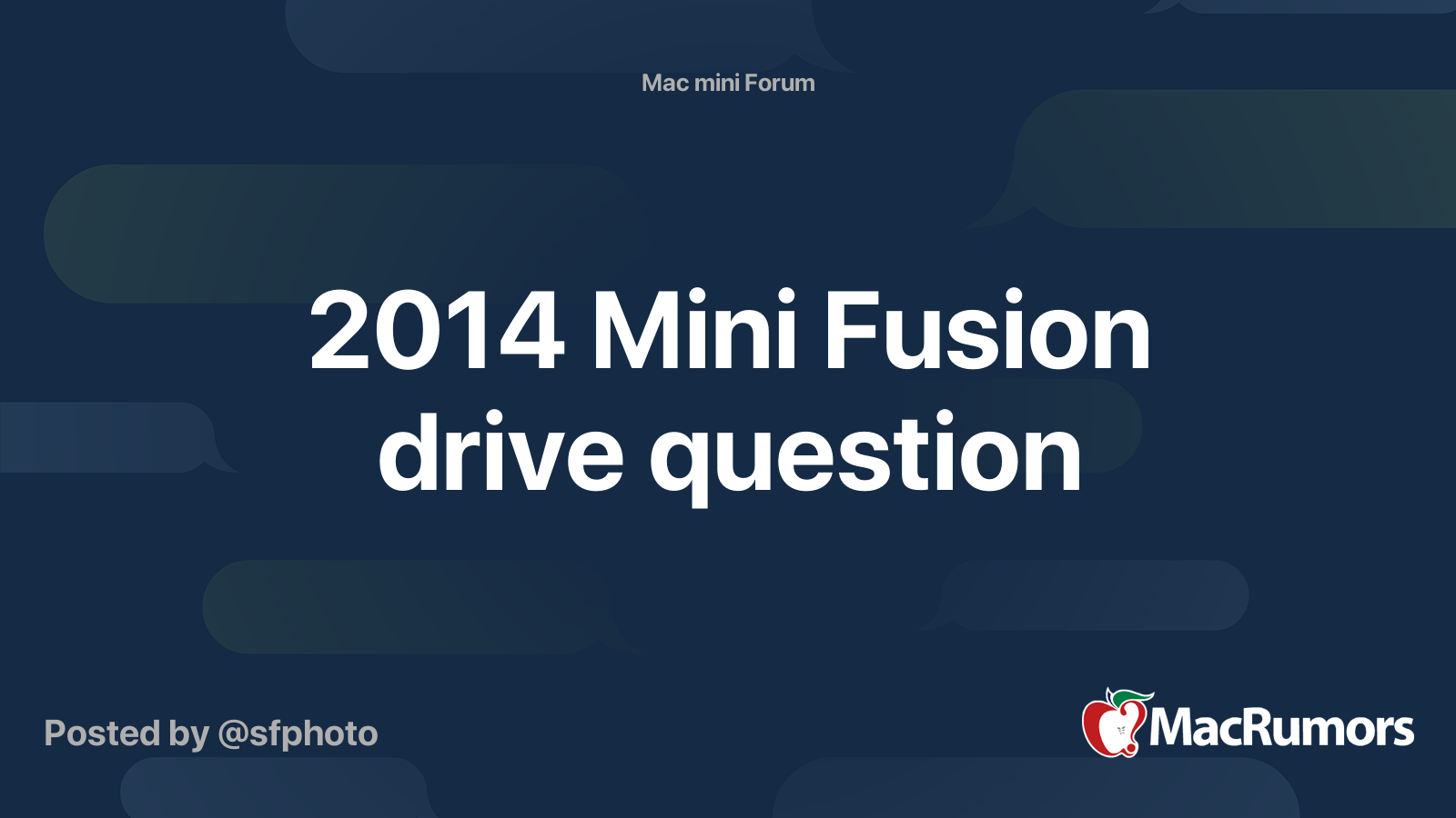 2014 Mini Fusion drive question | MacRumors Forums