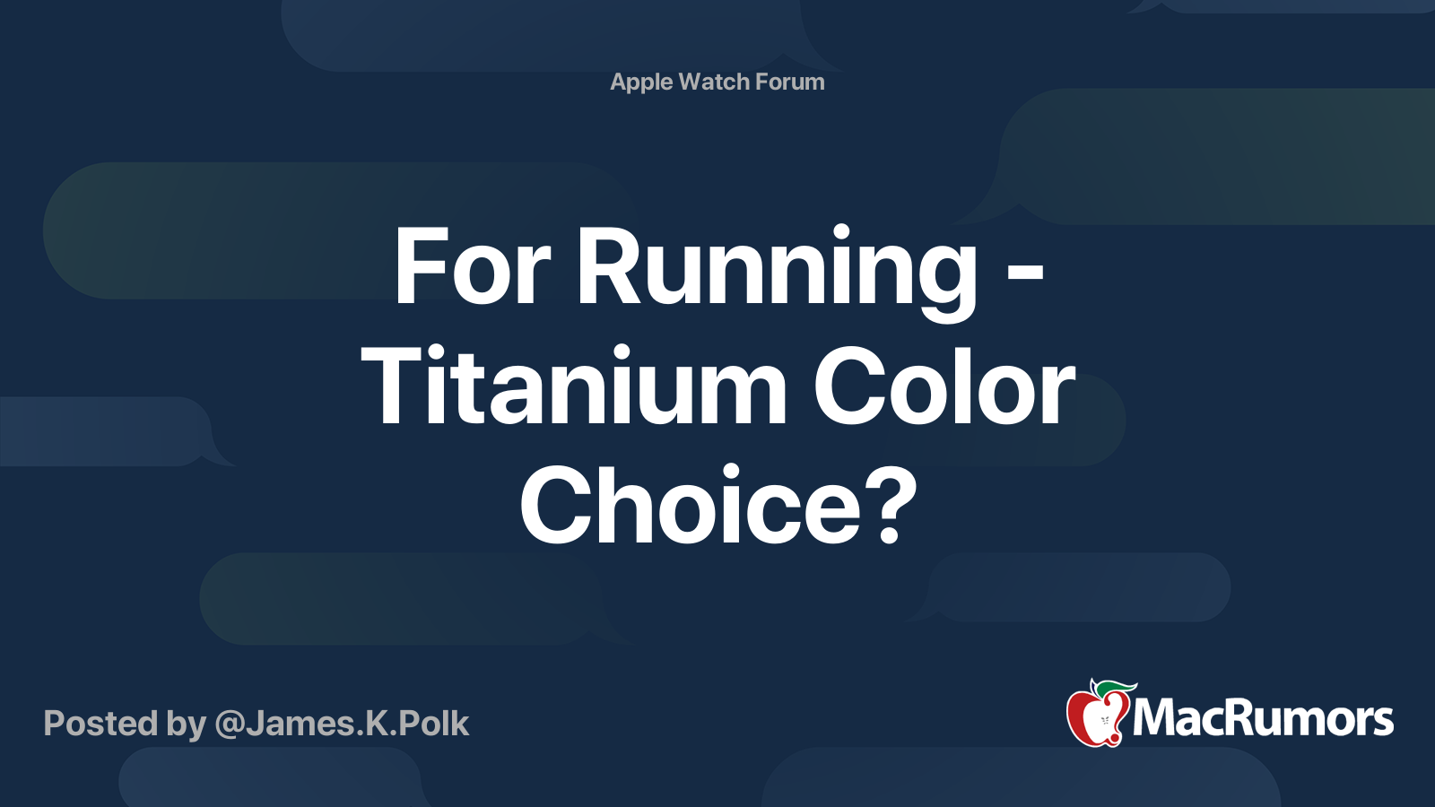 For Running - Titanium Color Choice? | MacRumors Forums