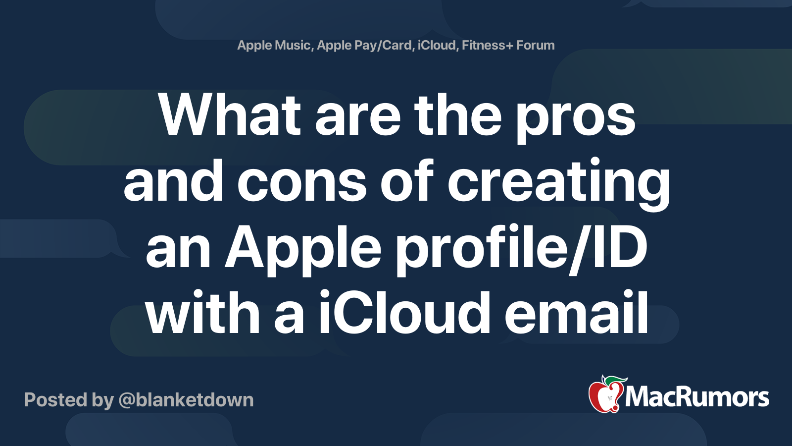 What are the pros and cons of creating an Apple profile/ID with a ...