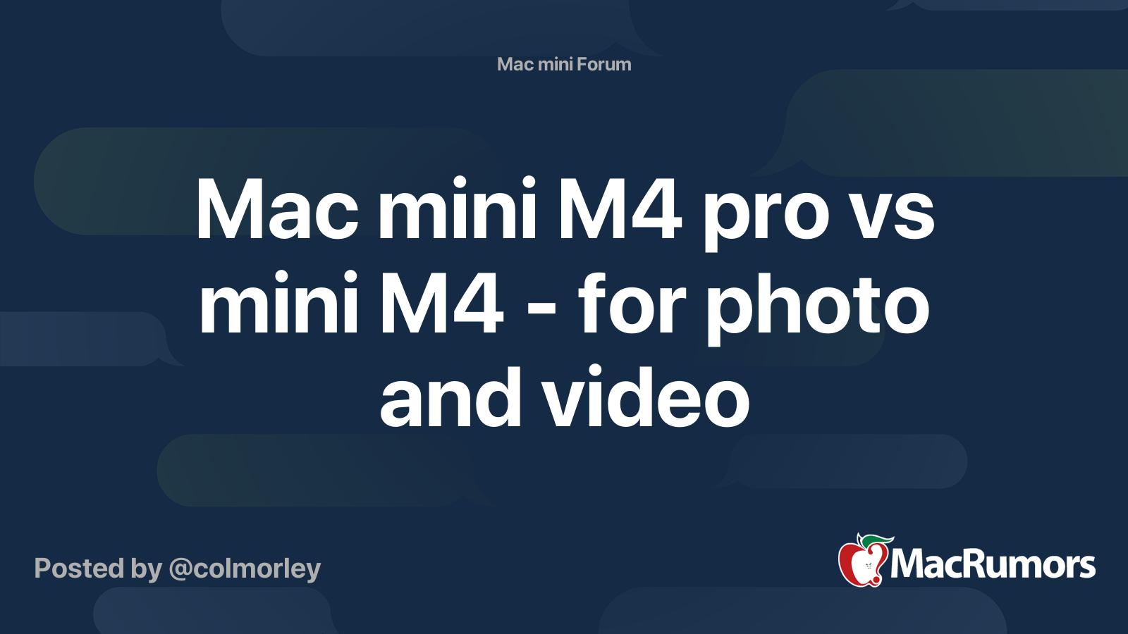 Mac mini M4 pro vs mini M4 - for photo and video | MacRumors Forums