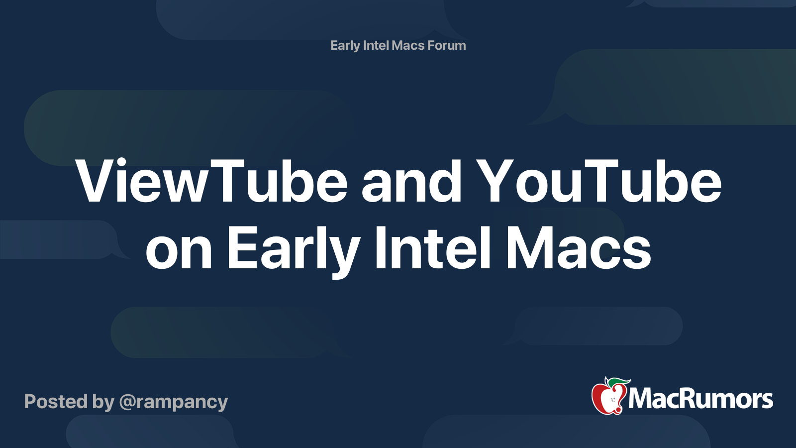 ViewTube and YouTube on Early Intel Macs | MacRumors Forums