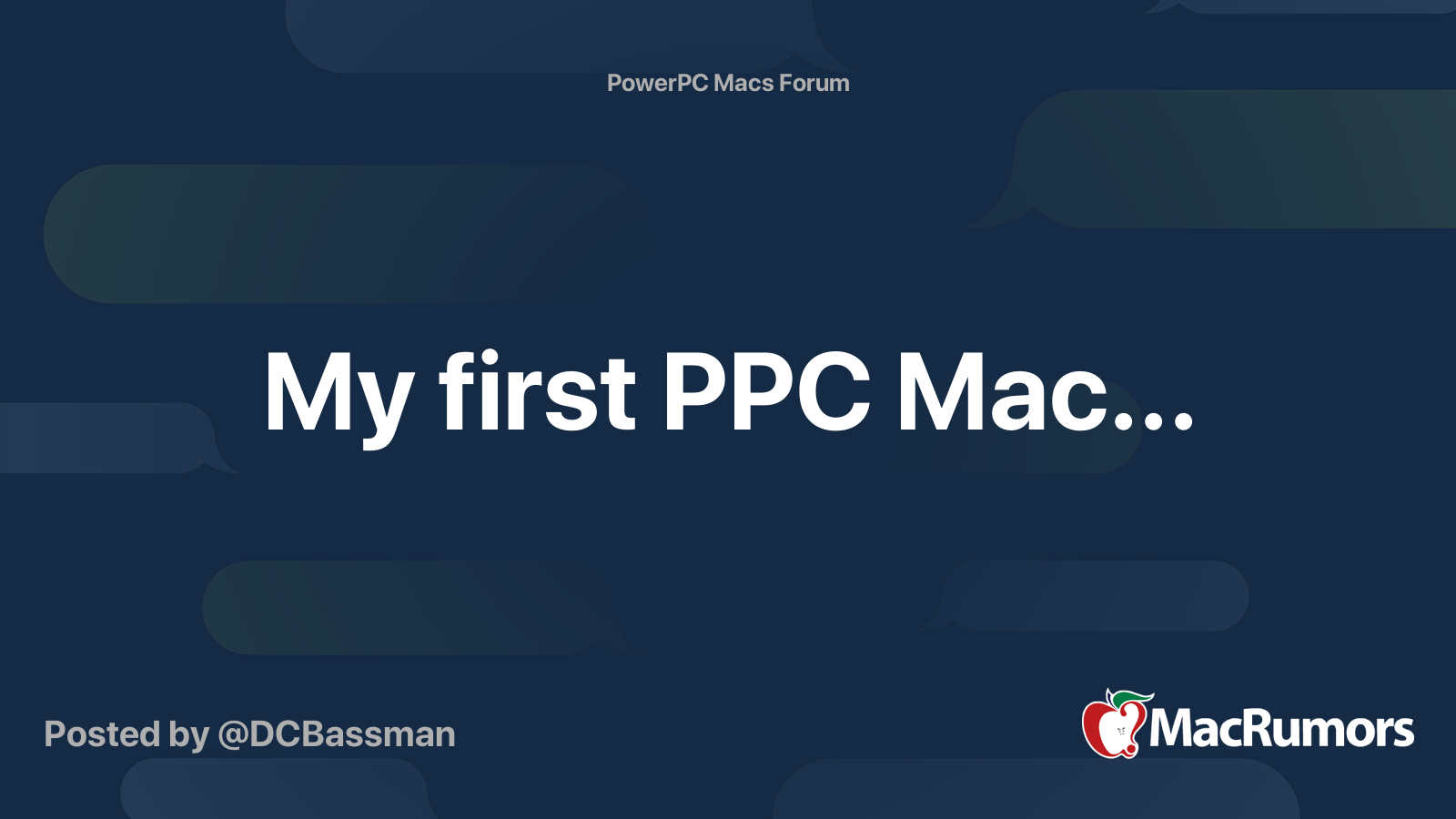 My first PPC Mac... | MacRumors Forums