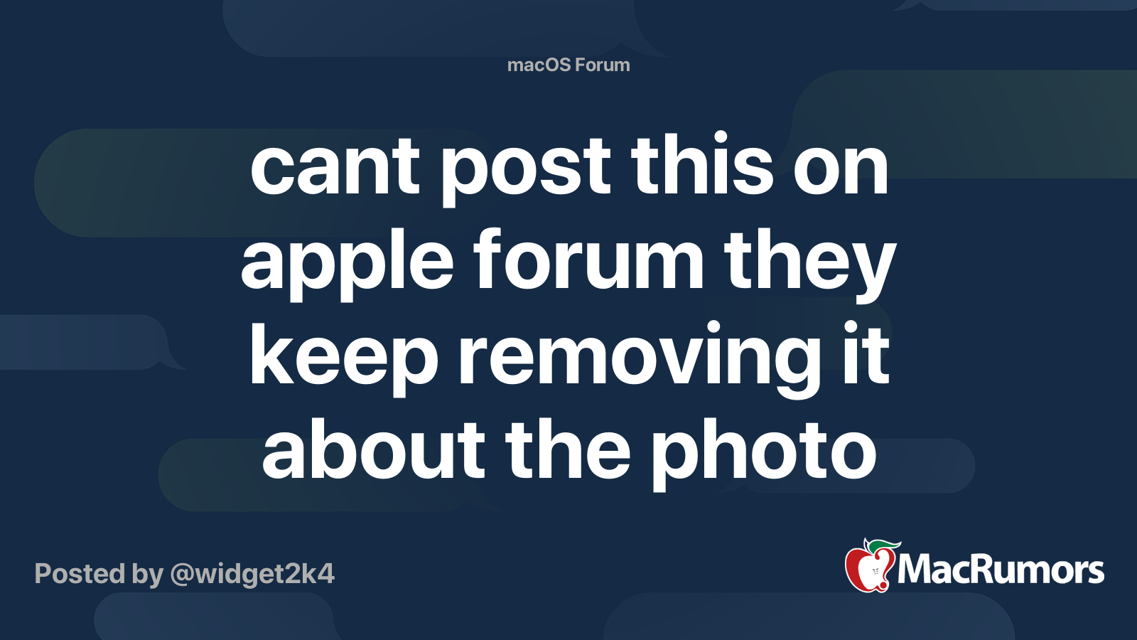 cant post this on apple forum they keep removing it about the photo album | MacRumors Forums