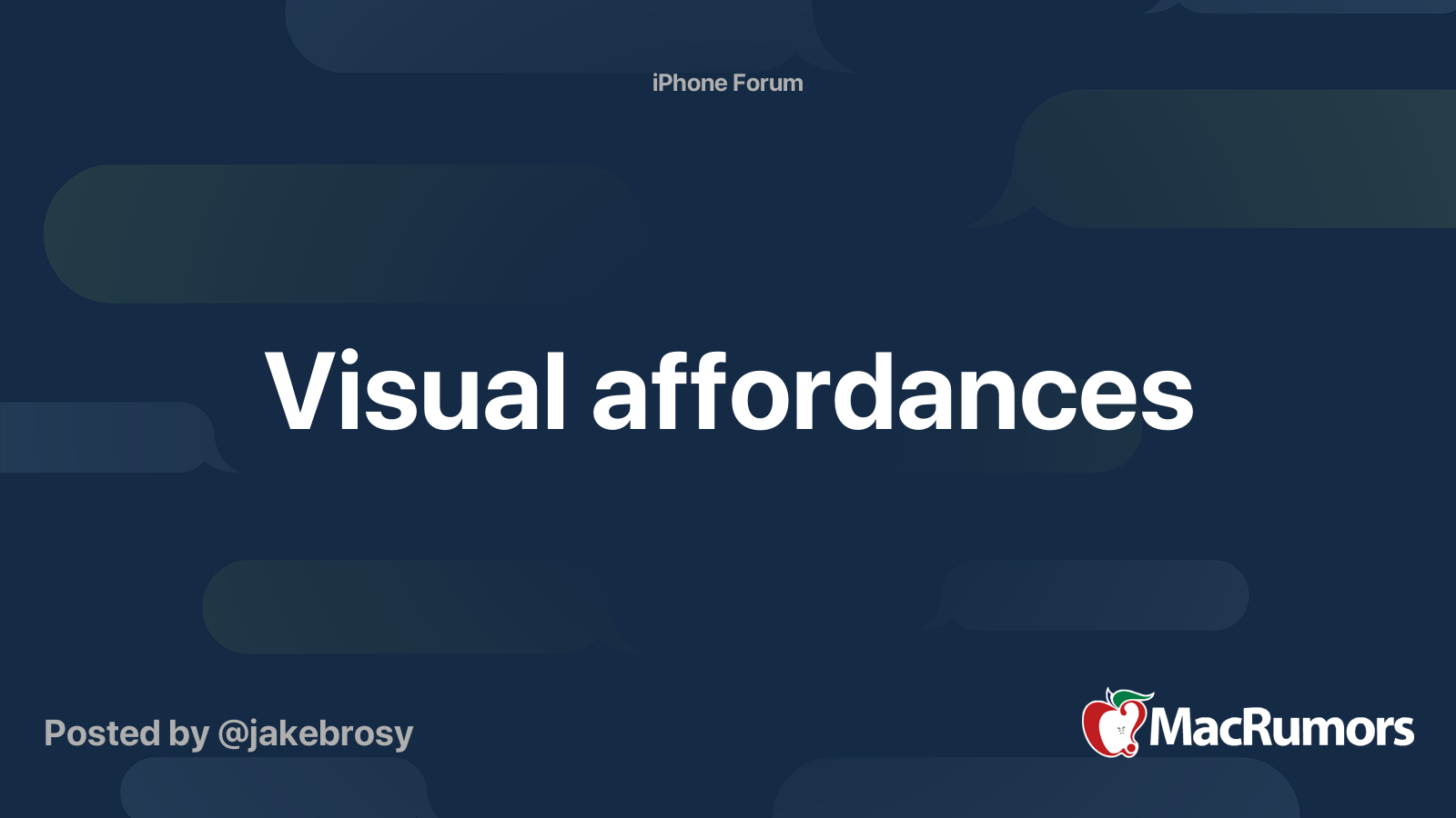 Visual affordances | MacRumors Forums