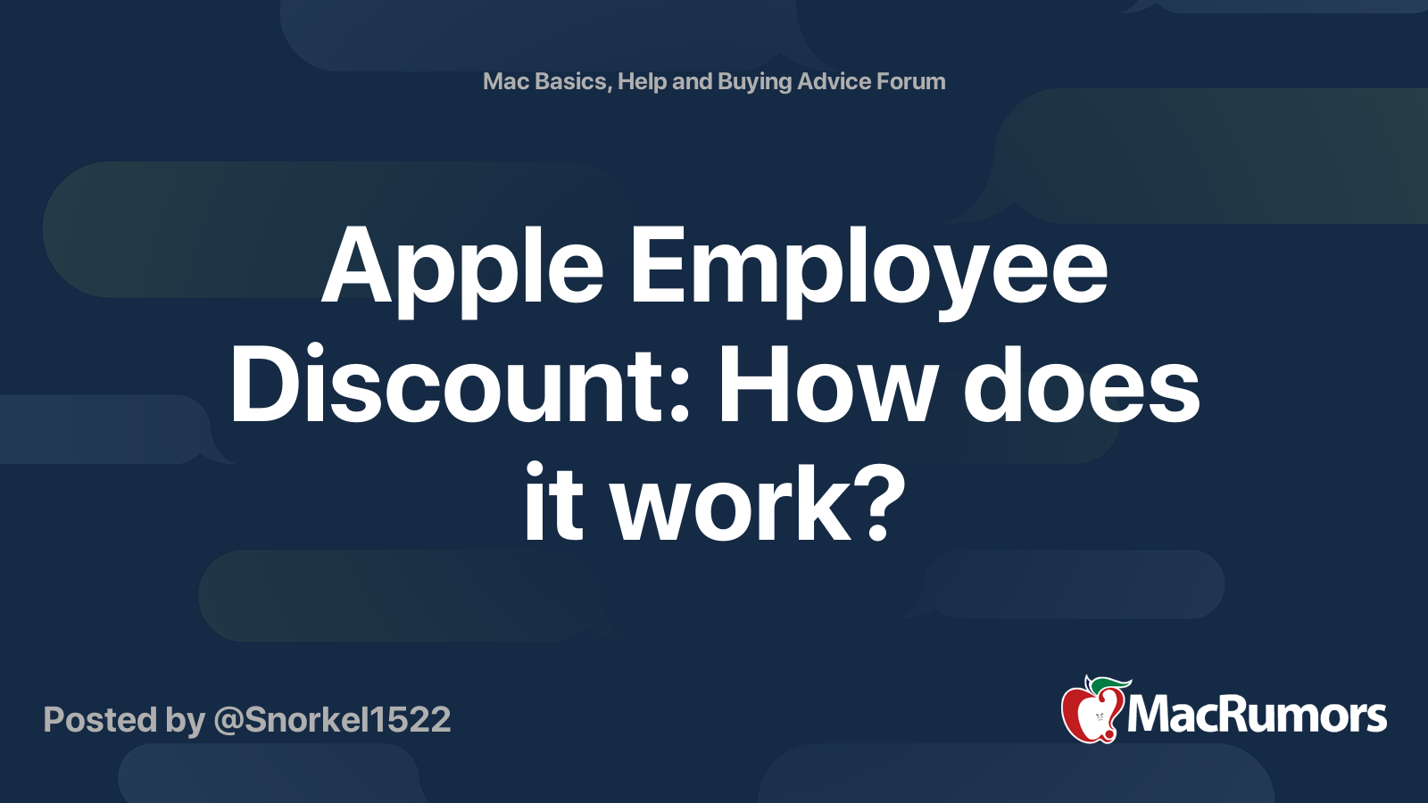 Apple Employee Discount: How does it work? | MacRumors Forums