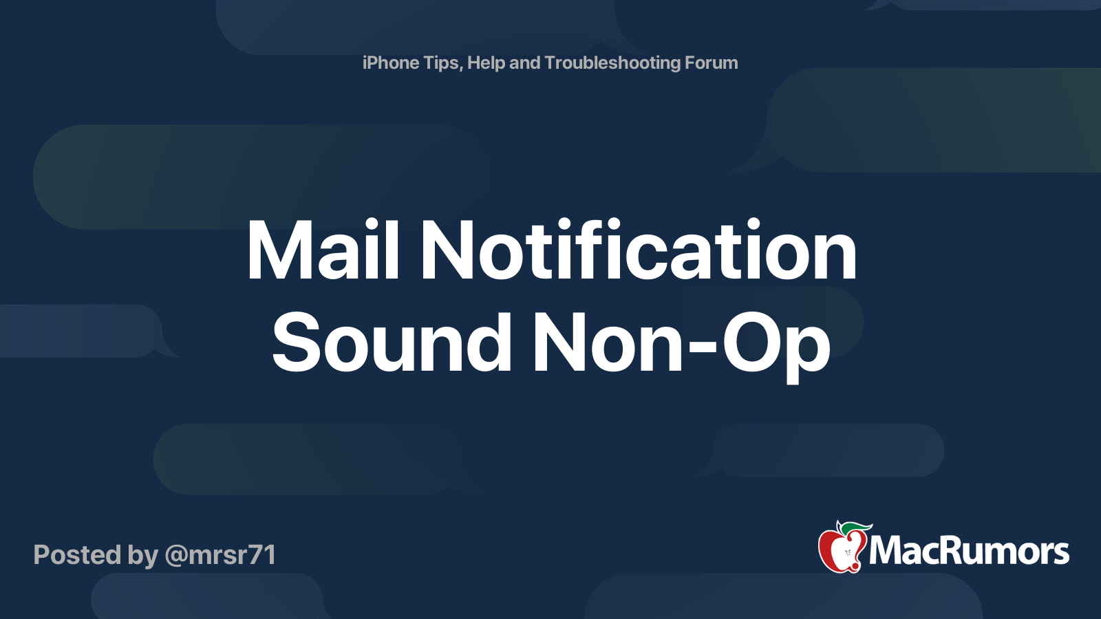 Mail Notification Sound Non-Op | MacRumors Forums
