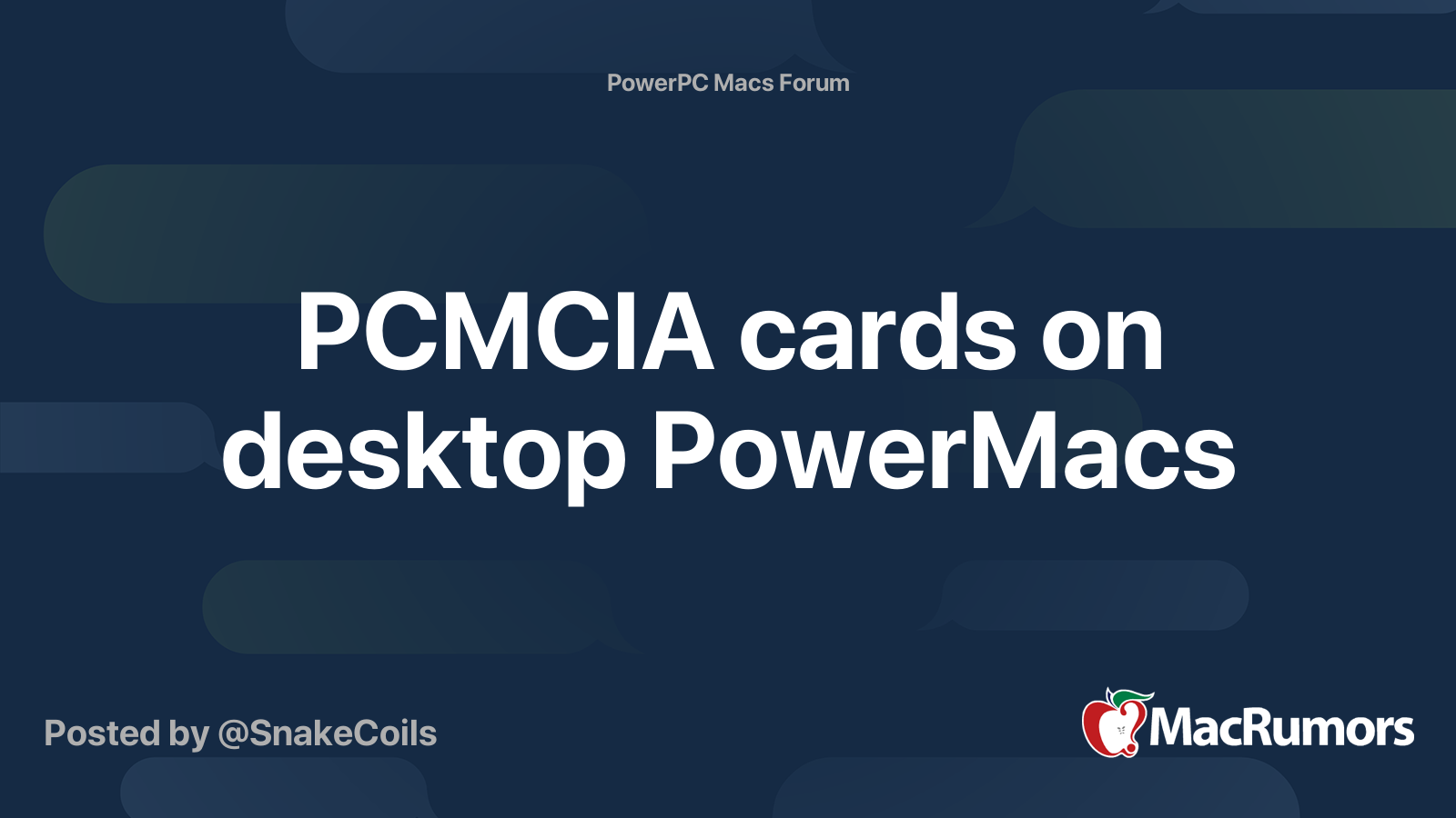 PCMCIA cards on desktop PowerMacs | MacRumors Forums