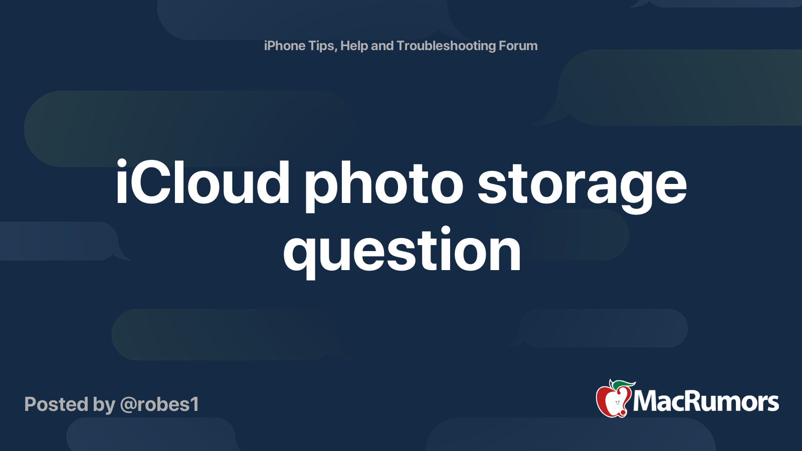 iCloud photo storage question | MacRumors Forums