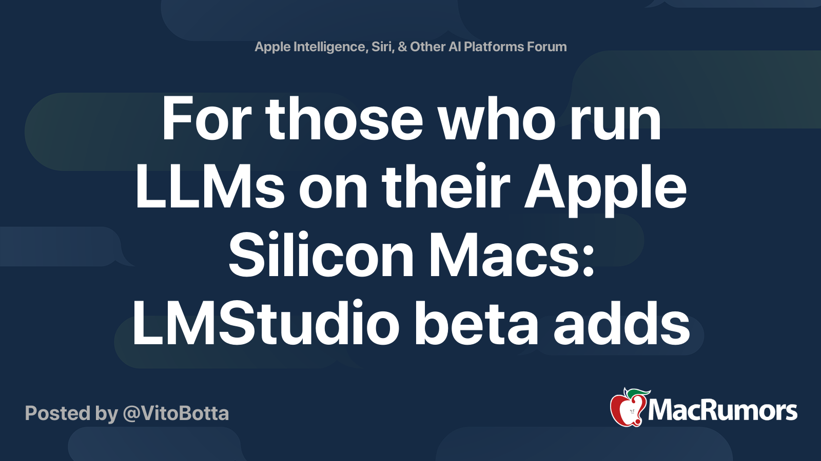 For those who run LLMs on their Apple Silicon Macs: LMStudio beta adds support for speculative ...
