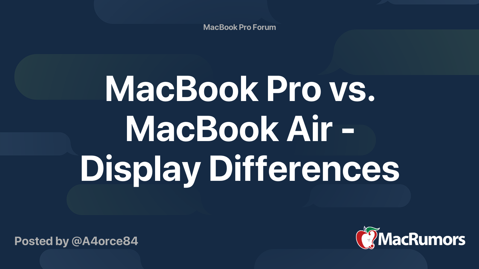 MacBook Pro vs. MacBook Air - Display Differences | MacRumors Forums