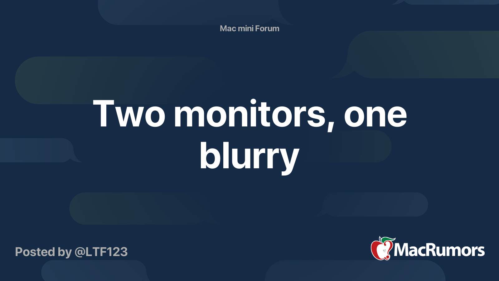 Two monitors, one blurry | MacRumors Forums