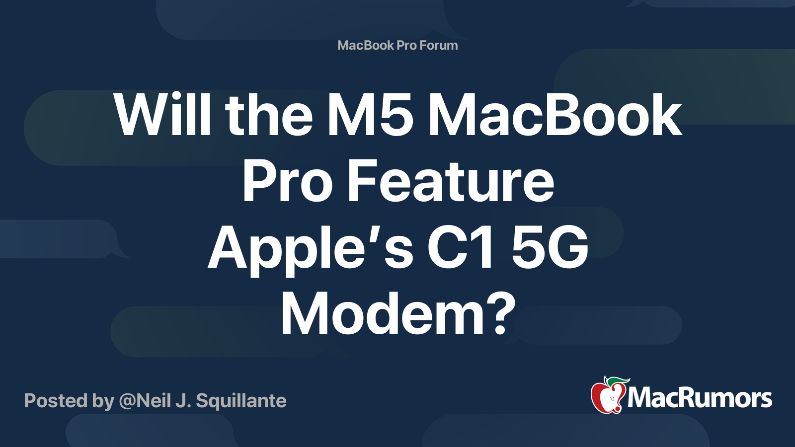 Will the M5 MacBook Pro Feature Apple’s C1 5G Modem? | MacRumors Forums