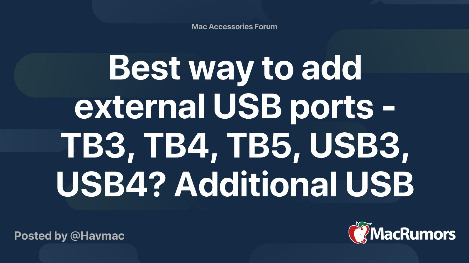 Best way to add external USB ports - TB3, TB4, TB5, USB3, USB4 ...