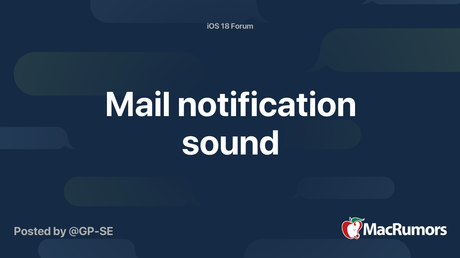 Mail notification sound | MacRumors Forums
