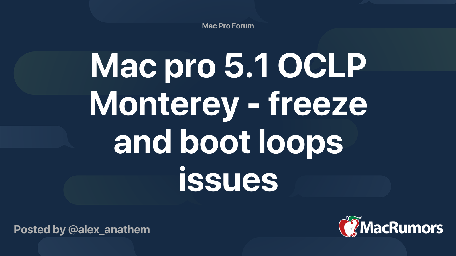 Mac pro 5.1 OCLP Monterey - freeze and boot loops issues | MacRumors Forums