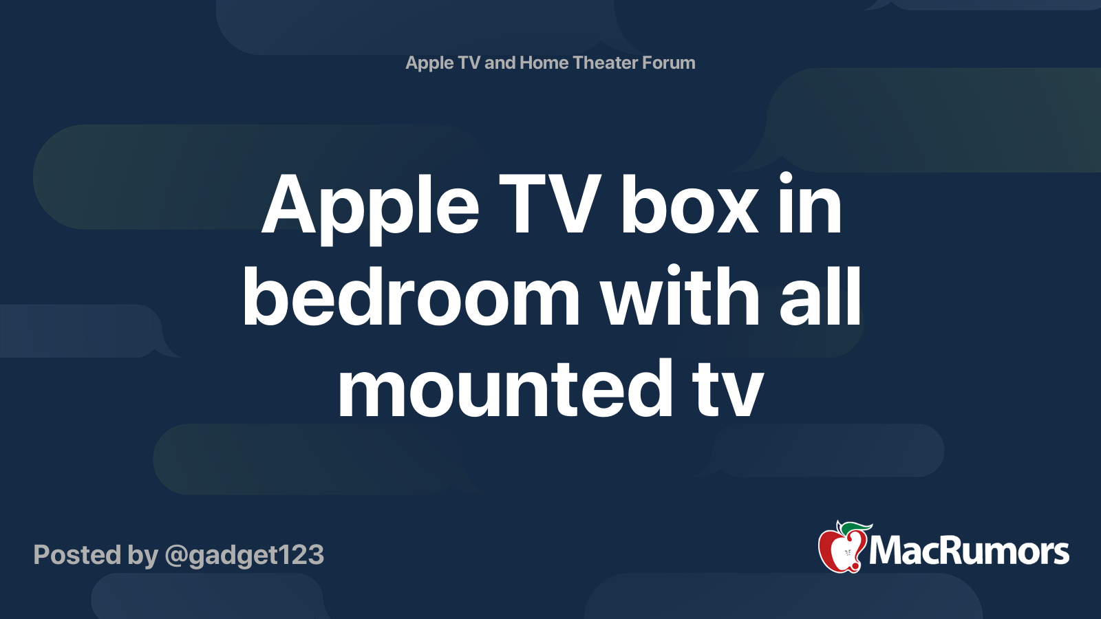 Apple TV box in bedroom with all mounted tv | MacRumors Forums