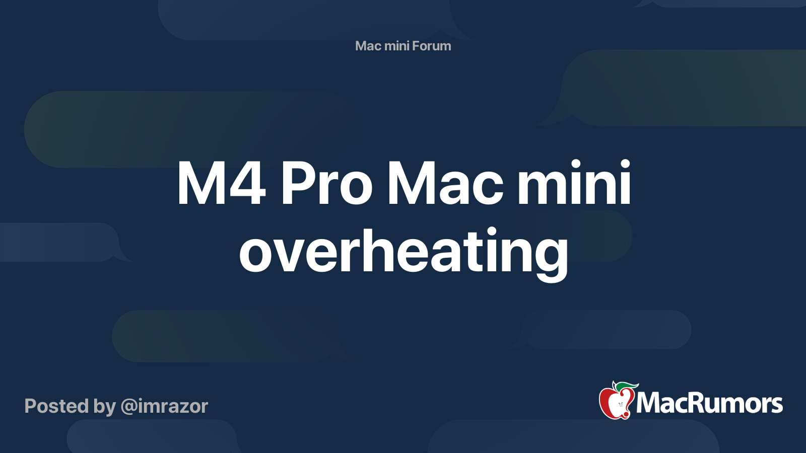 M4 Pro Mac mini overheating | MacRumors Forums