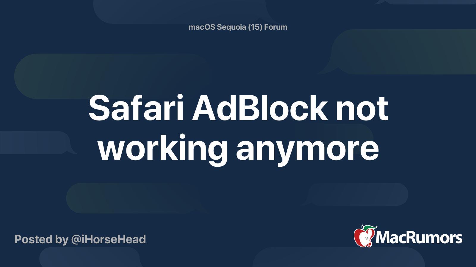 Safari AdBlock not working anymore | MacRumors Forums