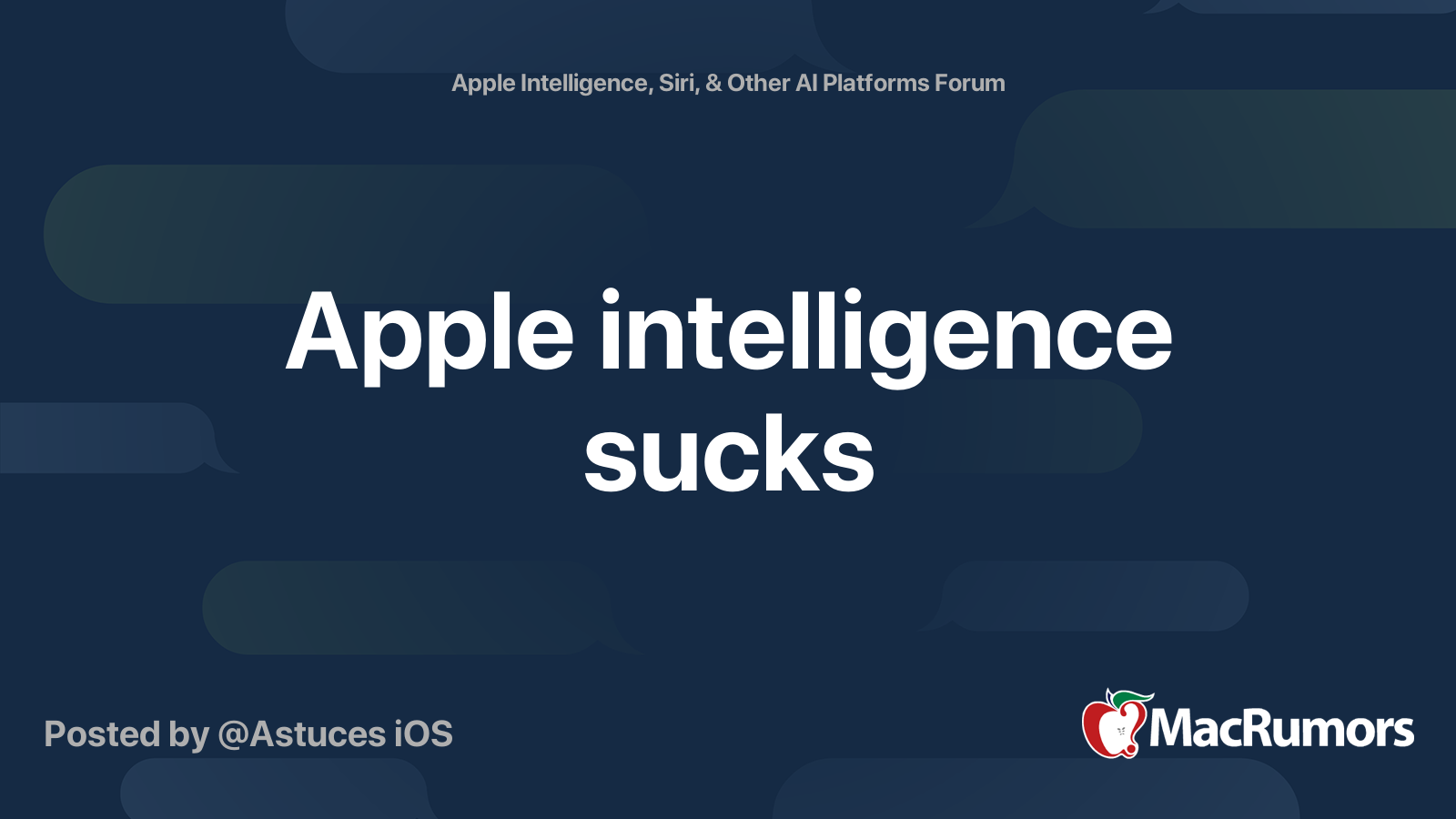 Apple intelligence sucks | MacRumors Forums