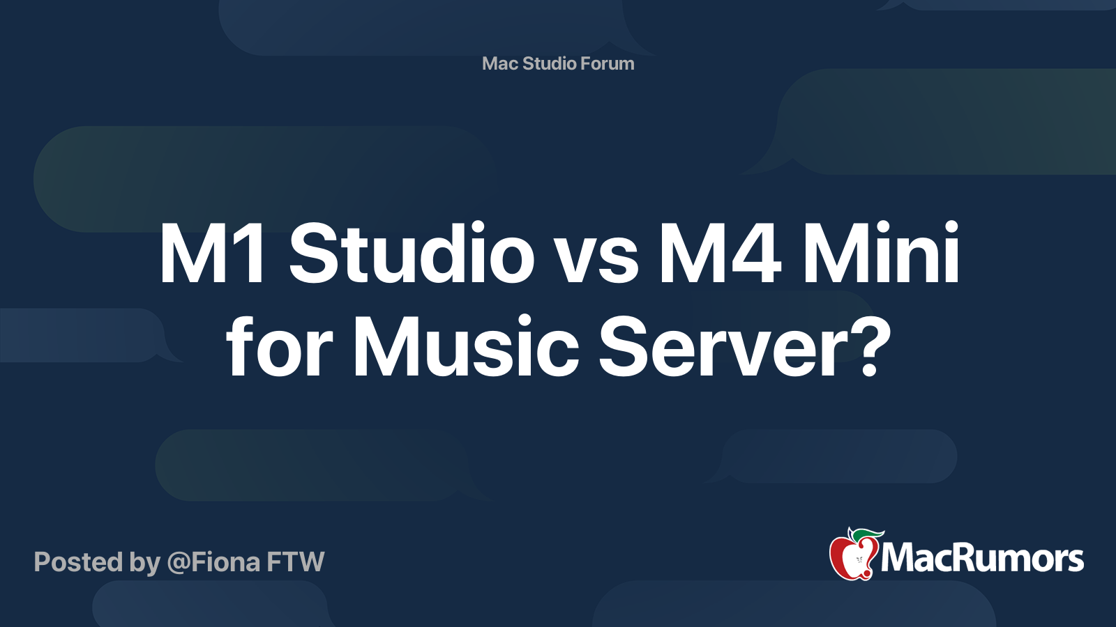 M1 Studio vs M4 Mini for Music Server? | MacRumors Forums