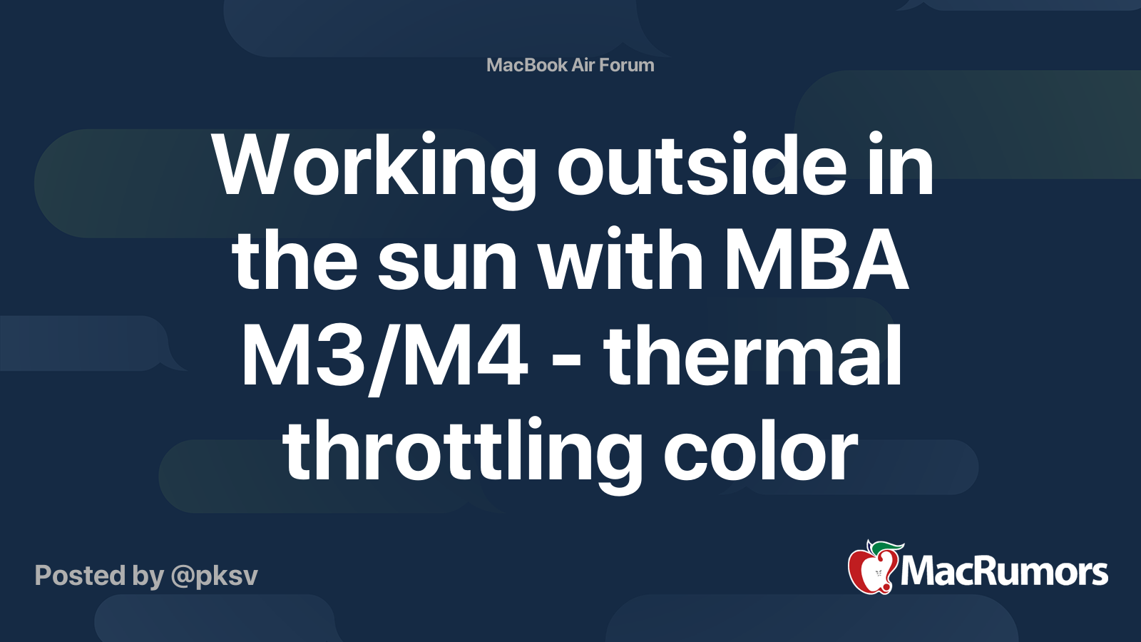 Working outside in the sun with MBA M3/M4 - thermal throttling color ...