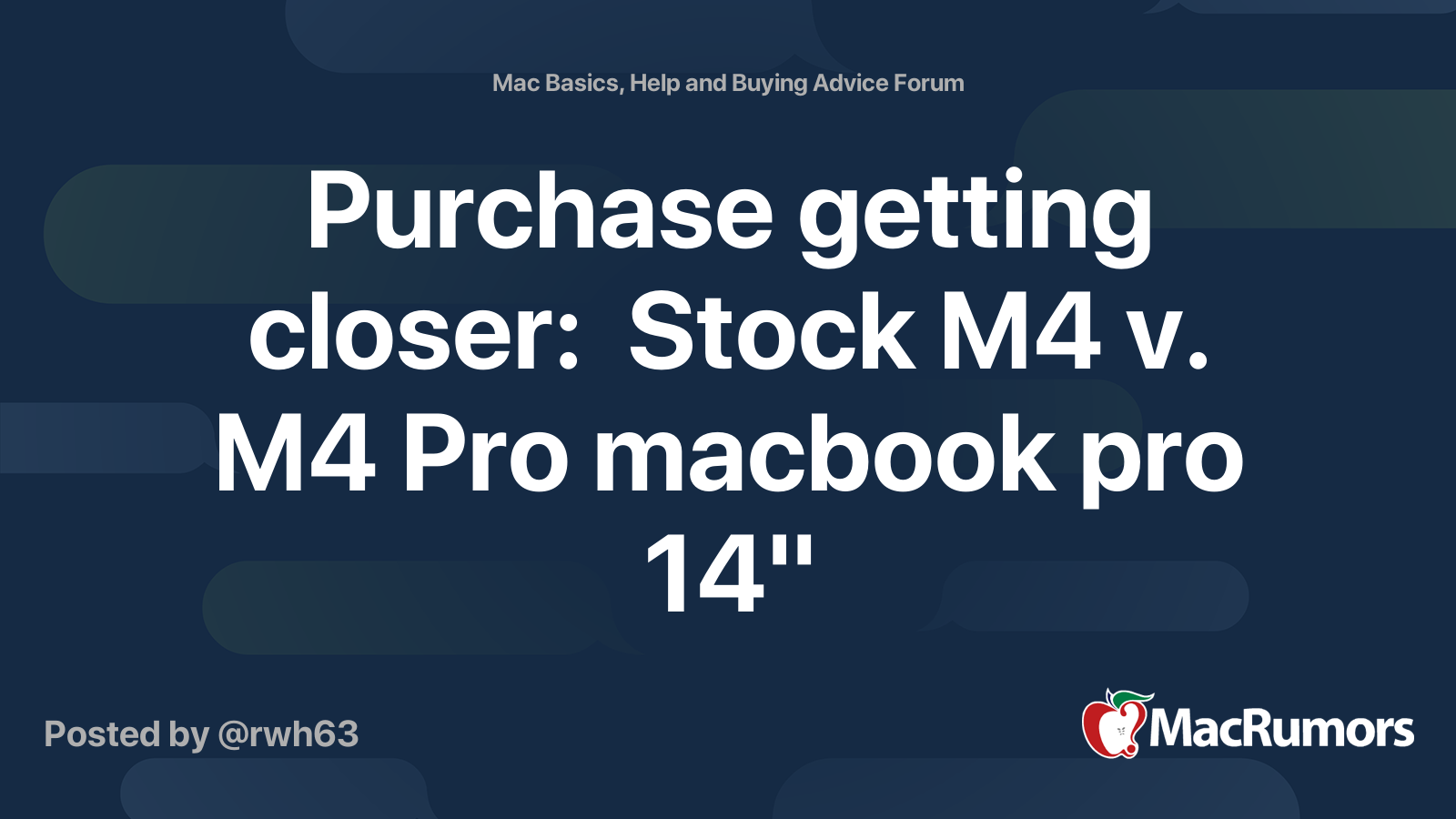 Purchase getting closer: Stock M4 v. M4 Pro macbook pro 14" | MacRumors Forums