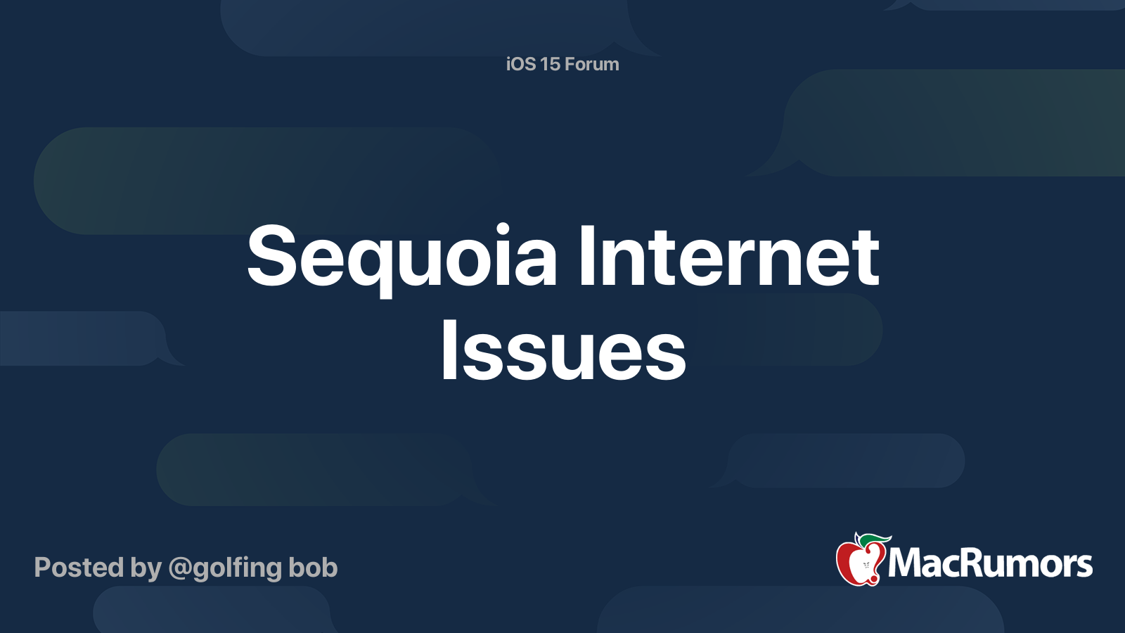 Sequoia Internet Issues | MacRumors Forums