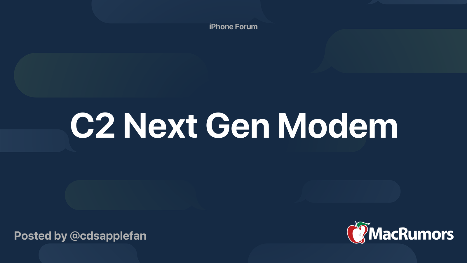 C2 Next Gen Modem | MacRumors Forums