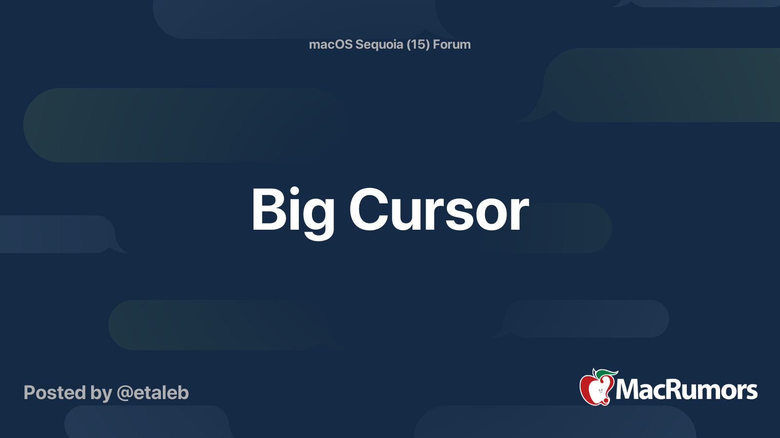 Big Cursor | MacRumors Forums