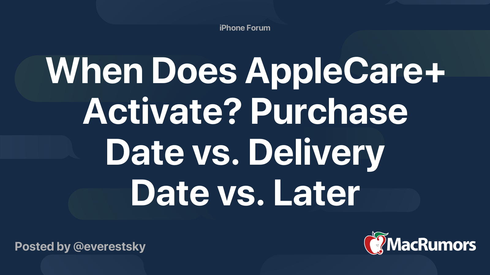 When Does AppleCare+ Activate? Purchase Date vs. Delivery Date vs ...