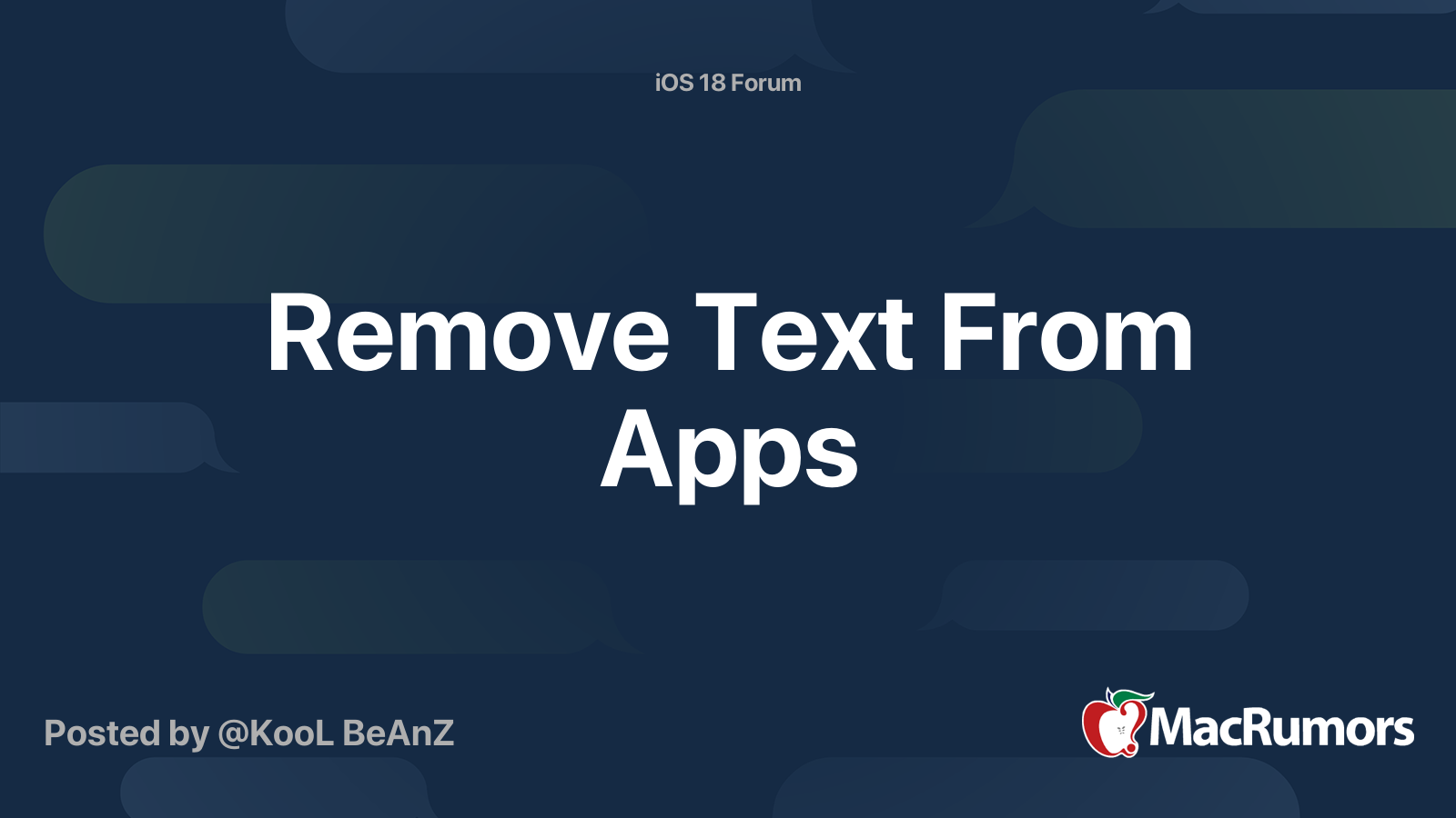 Remove Text From Apps | MacRumors Forums